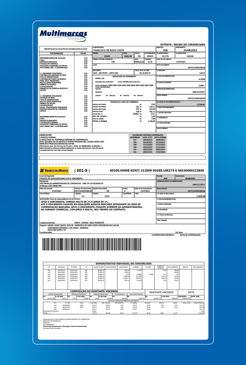 Os boletos da Multimarcas estão de cara nova! - Multimarcas Consórcio